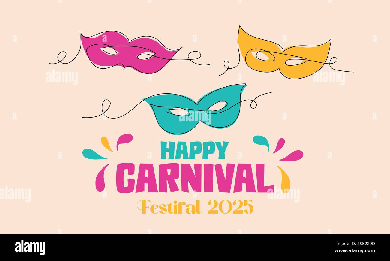 Colorful carnival masks on light background Stock Vector Image & Art ...