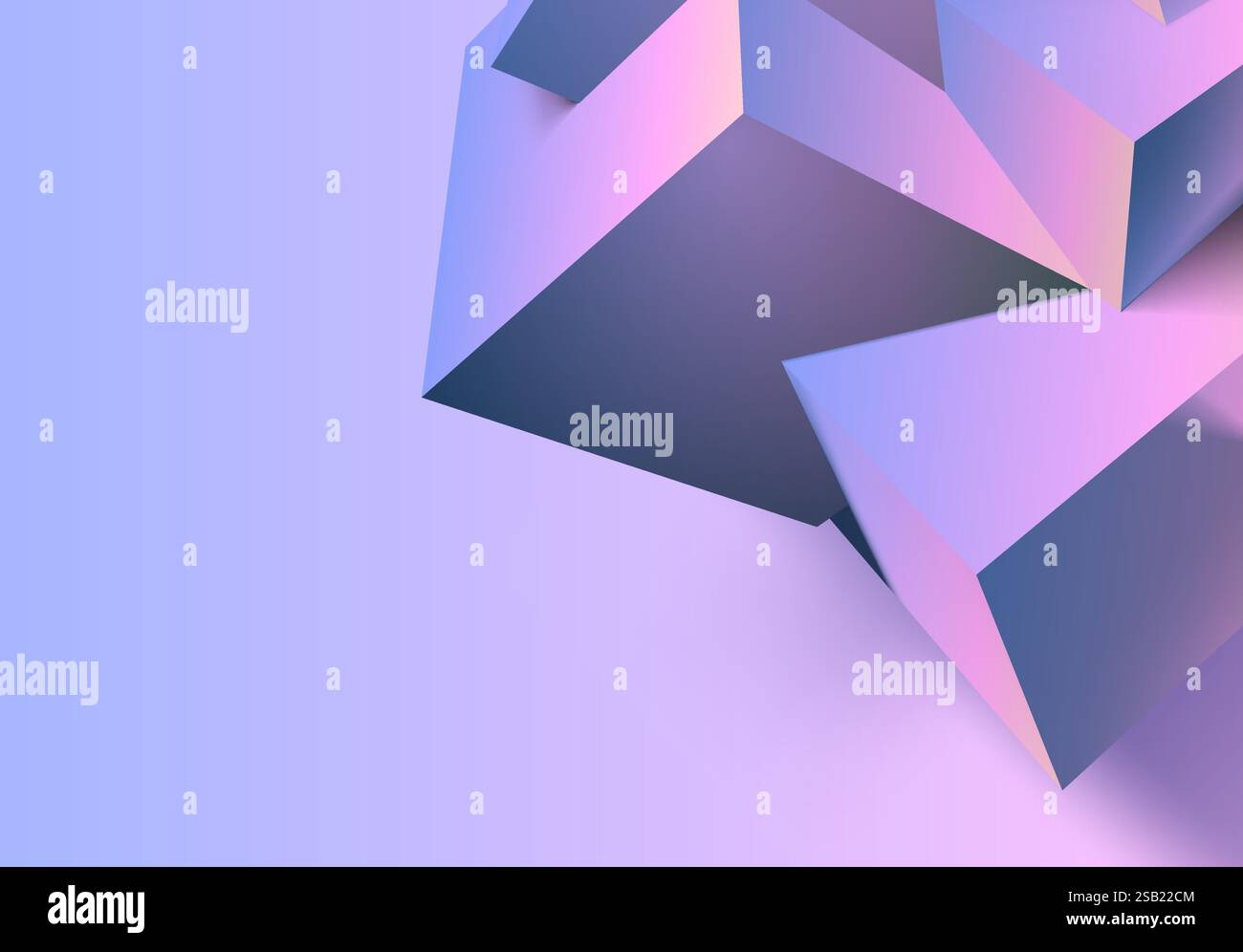 Abstract 3D background with mix of cubes. Geometric shapes intersecting ...