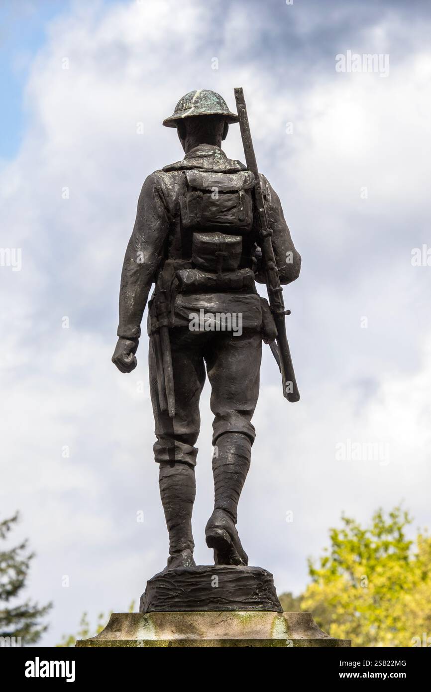 London, UK - April 19th 2024: One of the statues of the Rifle Brigade ...