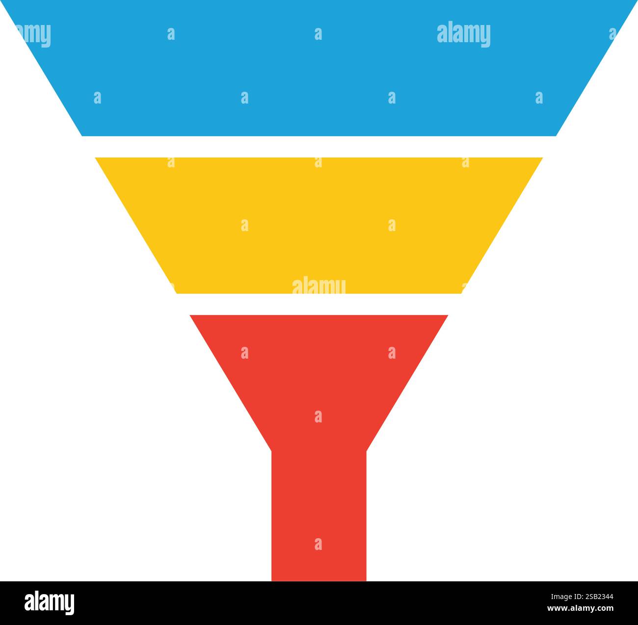 Sale marketing funnels set. Business pyramid template with three steps ...