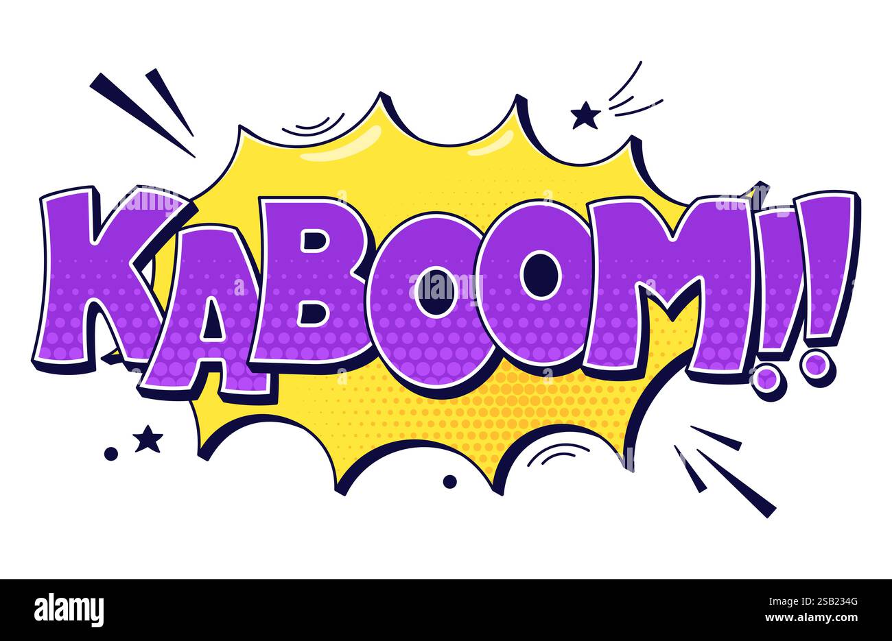Comics speech bubble Kaboom with halftone elements. Vector color ...