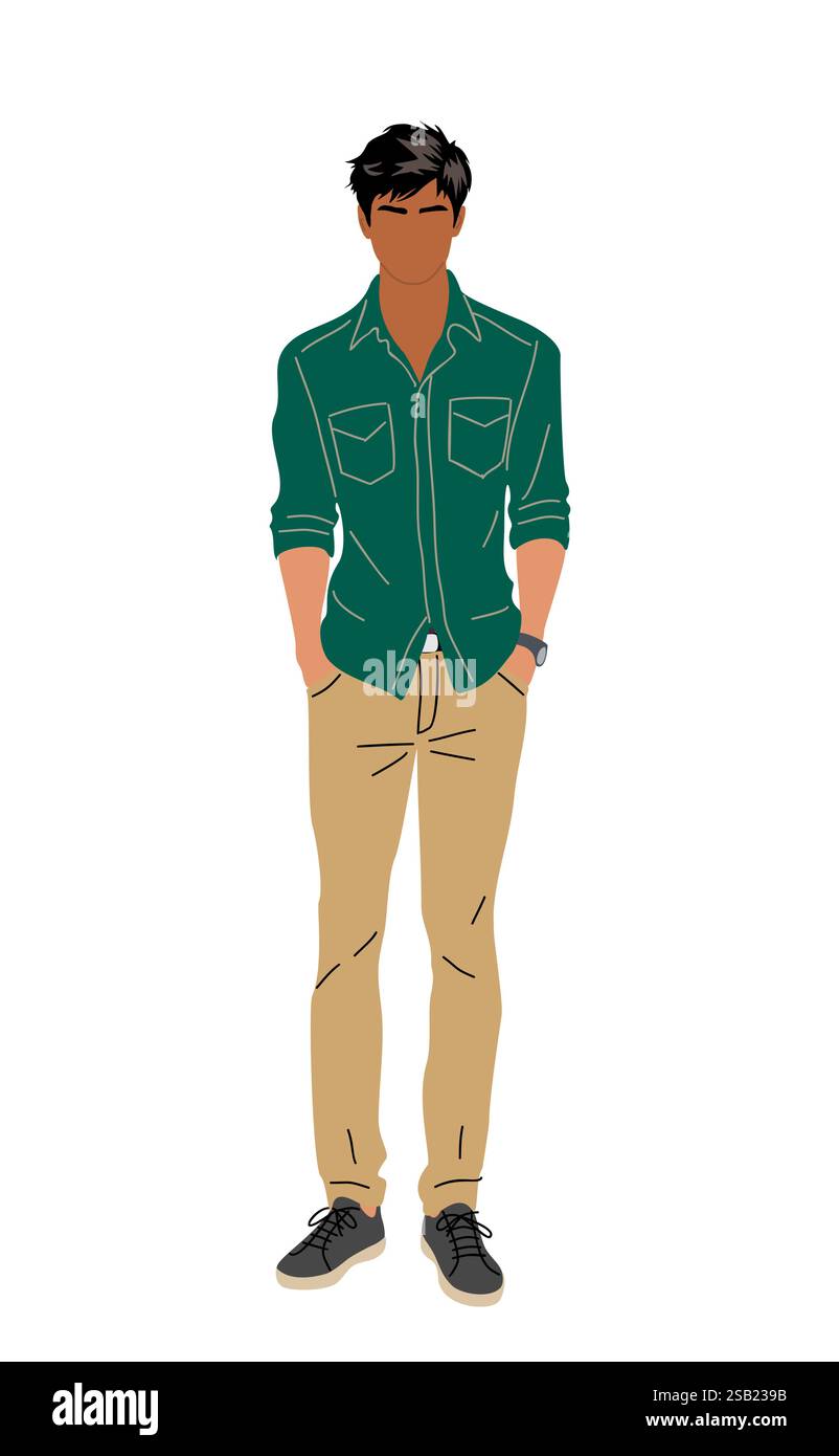 Male model suit full length Stock Vector Images - Alamy