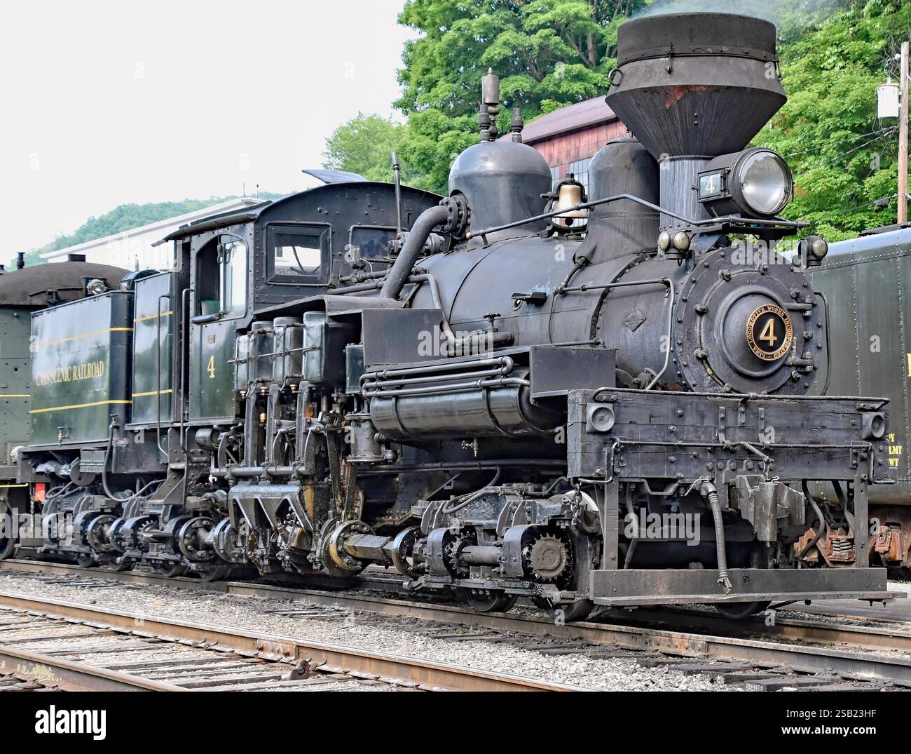 Cass Railway Shay #4 ready to take a train to Durbin,WV Stock Photo - Alamy