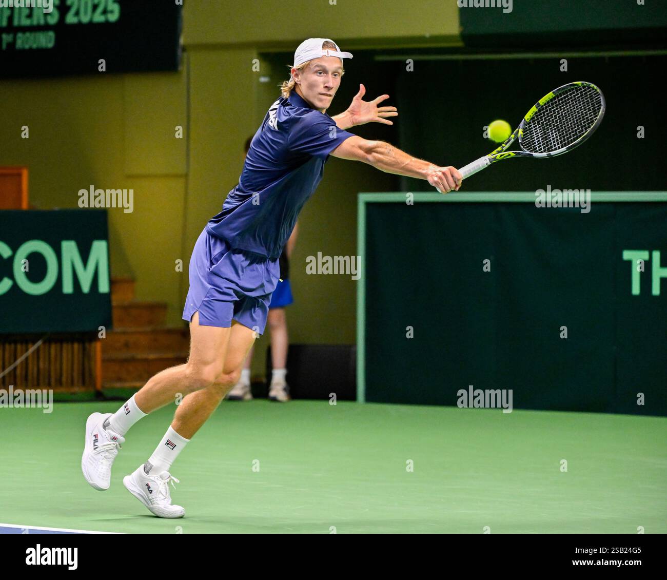 Stockholm, Sweden. 31st Jan, 2025. Leo Borg (Sweden) plays the singles ...
