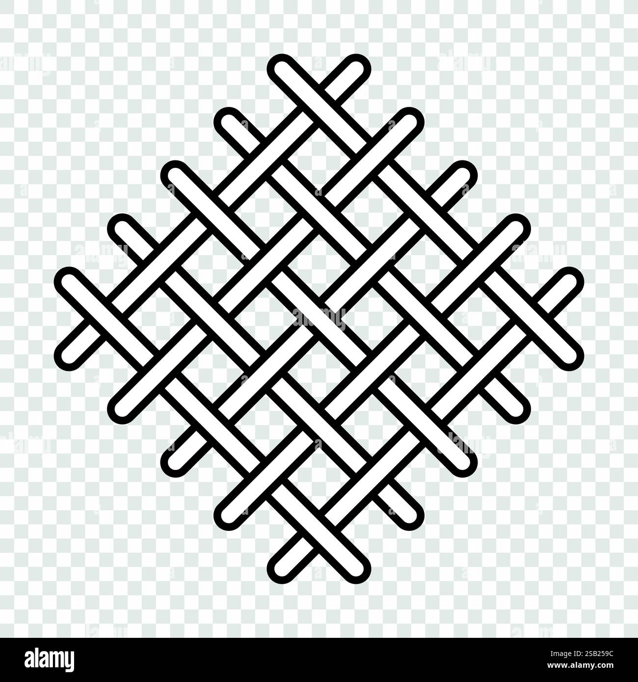 Outline style pattern of interlacing threads, symbolizing fabric ...