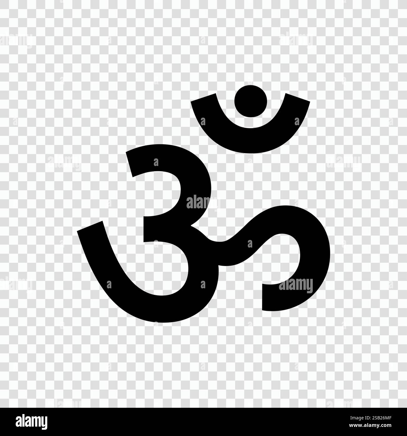 Bold black Om Aum symbol representing spirituality and cosmic sound on ...