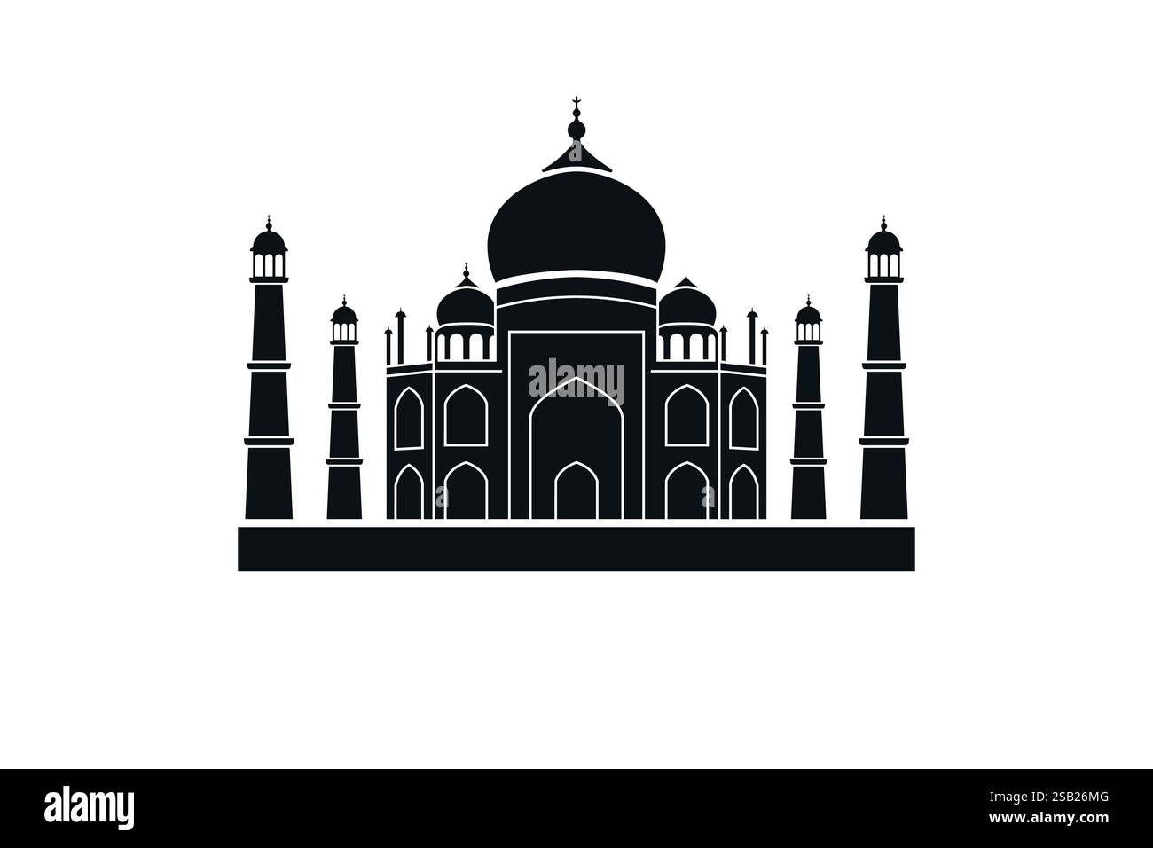 Simplistic Taj Mahal silhouette logo, showcasing bold shapes and ...