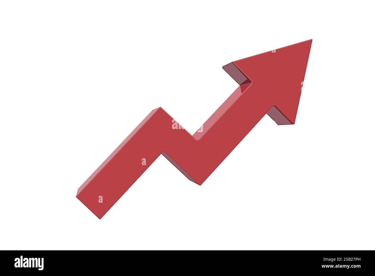 Bold red 3D arrow pointing upward, symbolizing growth, success, and ...