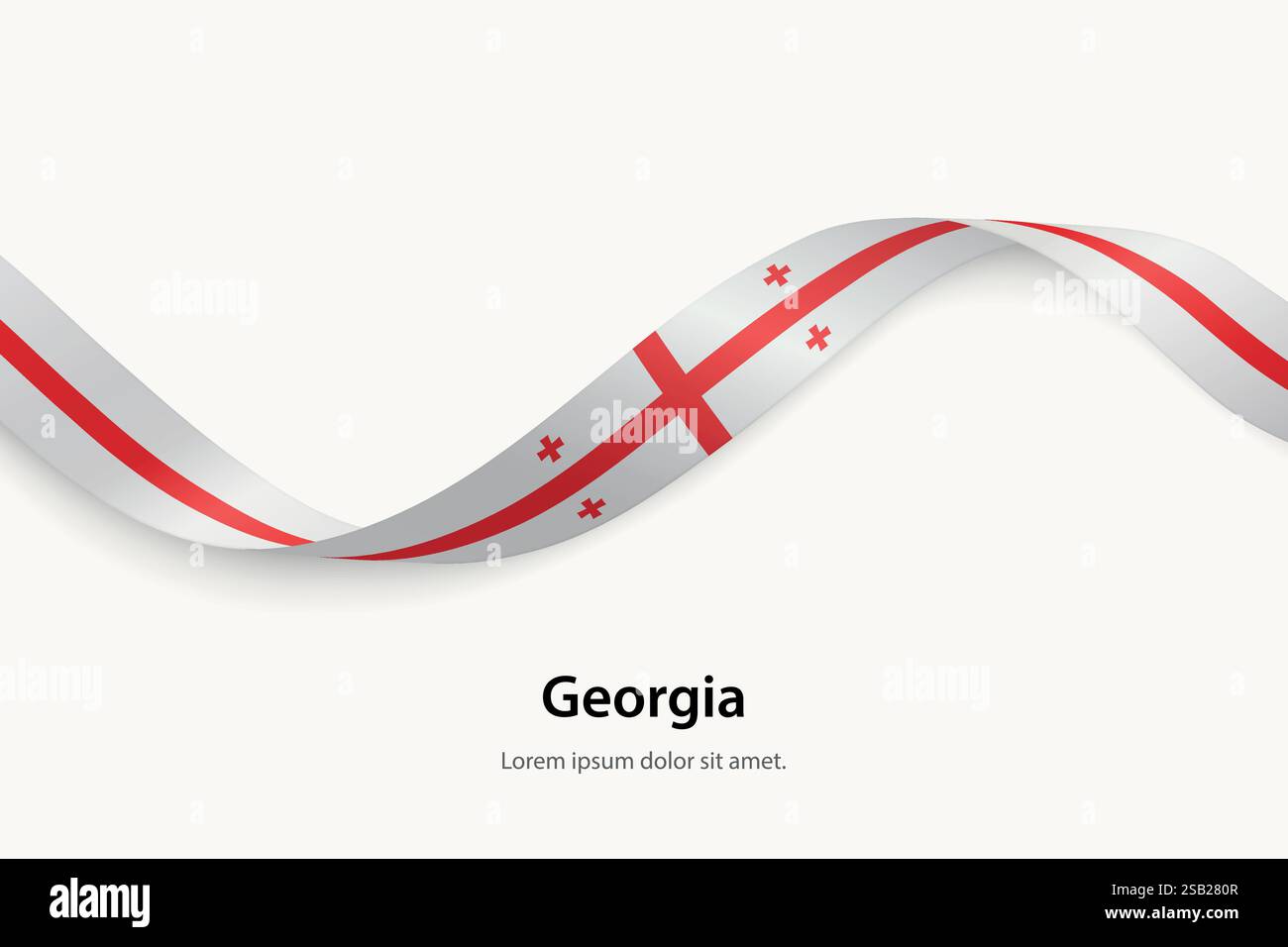 Georgia flag on Waving ribbon. Template for independence day Stock ...