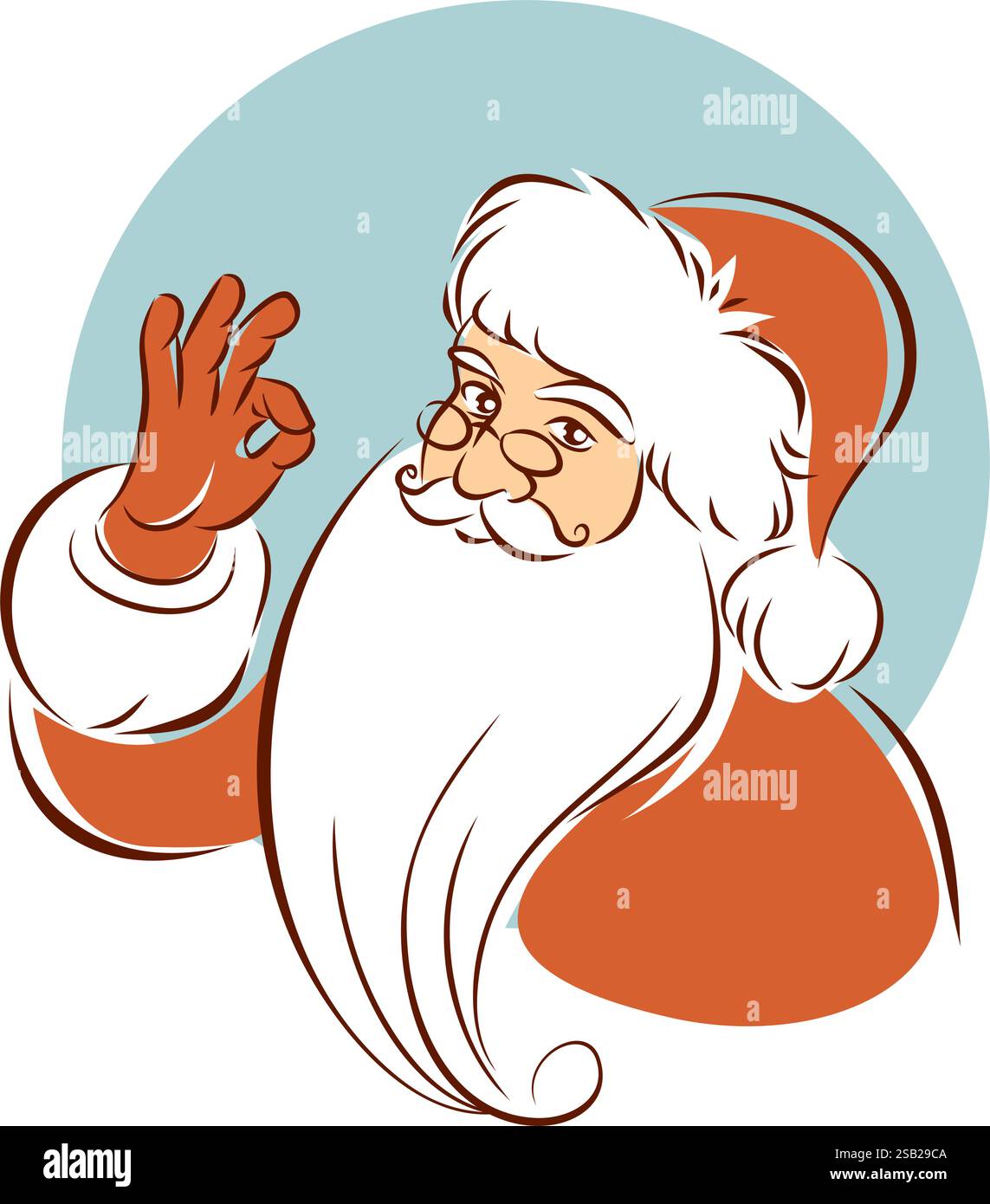 Portrait of Santa Claus. Classic Christmas character in retro style ...