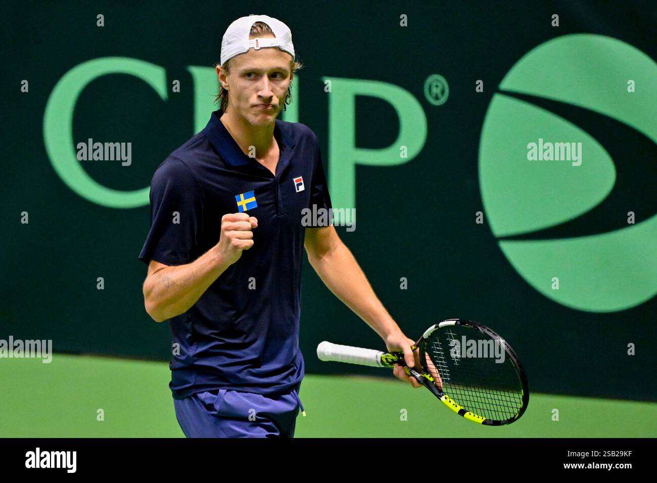 Stockholm, Sweden. 31st Jan, 2025. Leo Borg (Sweden) plays the singles ...