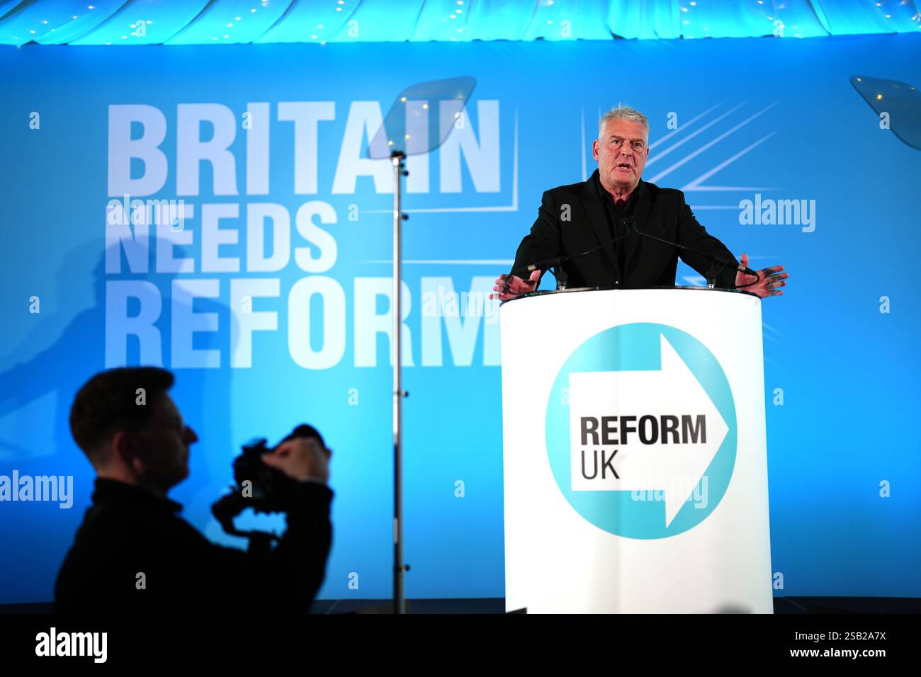 Reform UK MP Lee Anderson during the Reform UK North West Essex ...