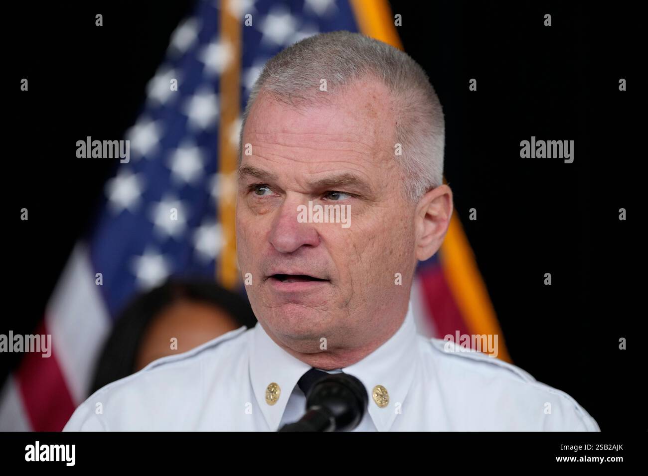 D.C. Fire and EMS Chief John Donnelly speaks during a news conference ...