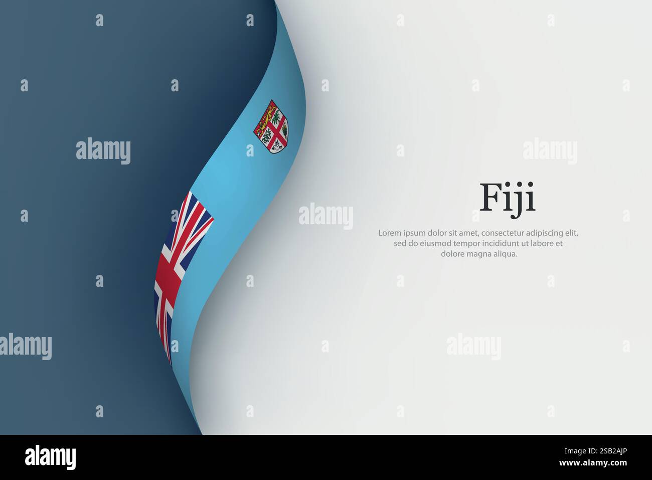 Fiji flag on Waving ribbon. Template for independence day Stock Vector Image & Art - Alamy