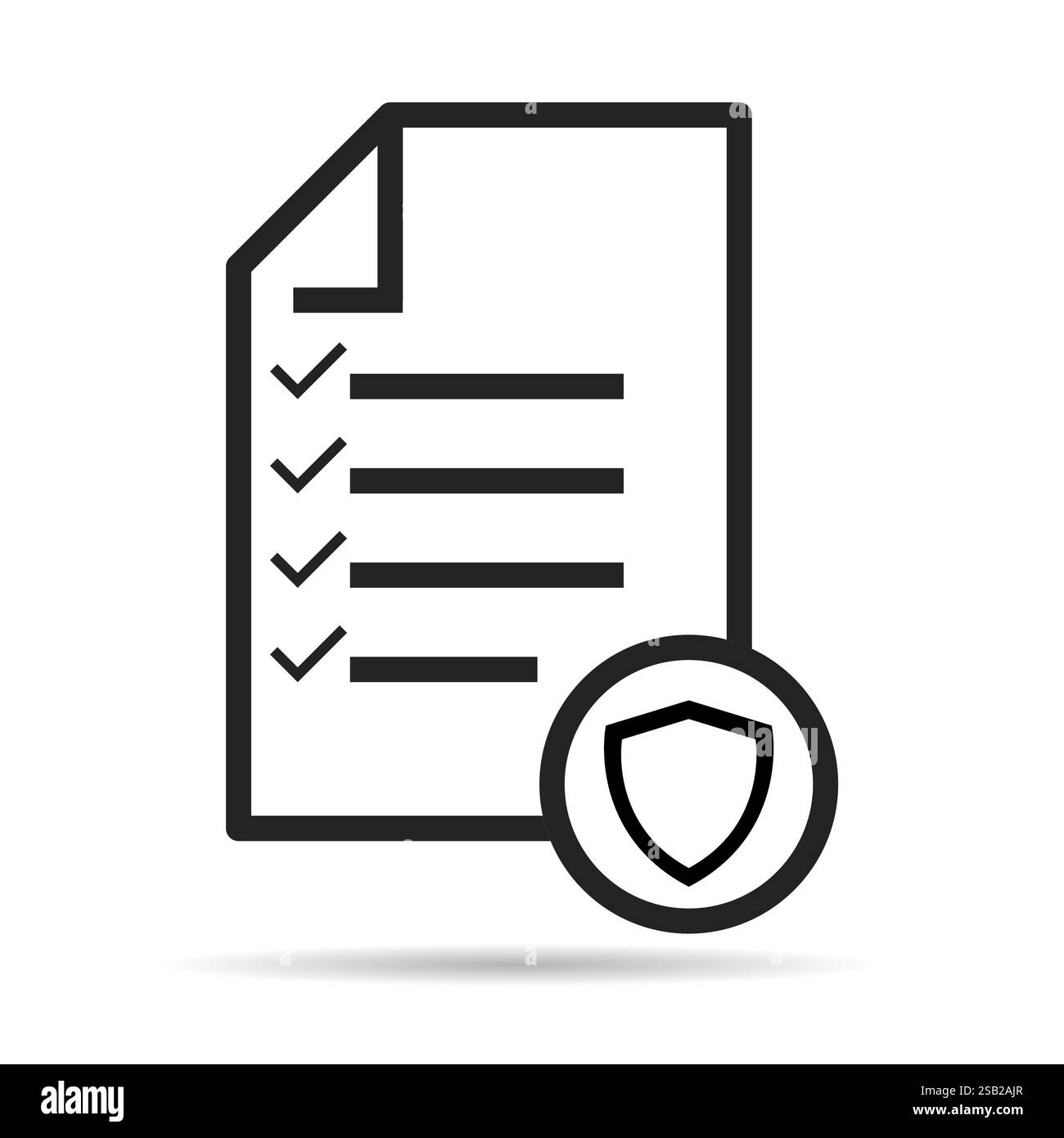 In compliance icon shadow sign, company passed inspection symbol ...