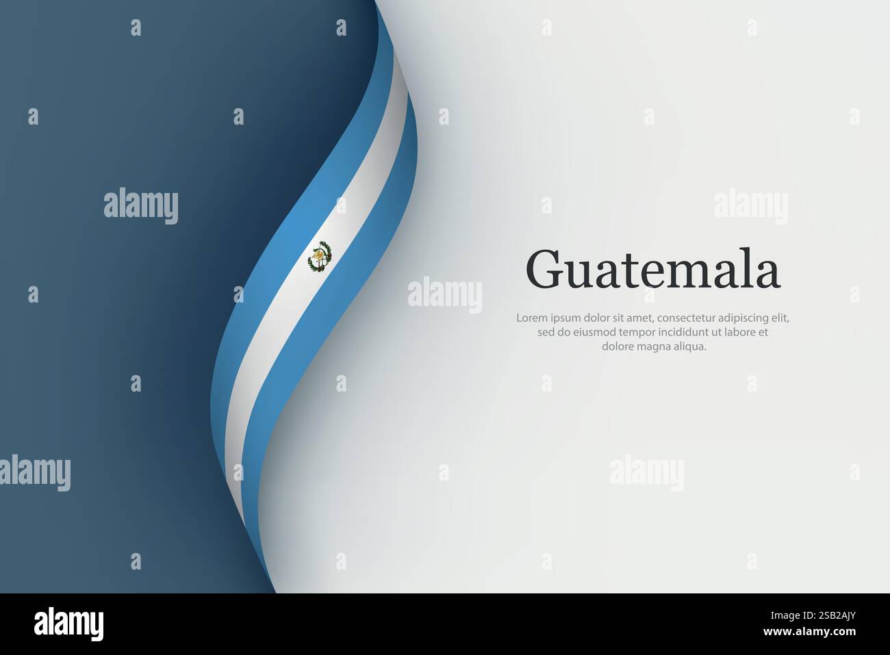 Guatemala flag on Waving ribbon. Template for independence day Stock ...