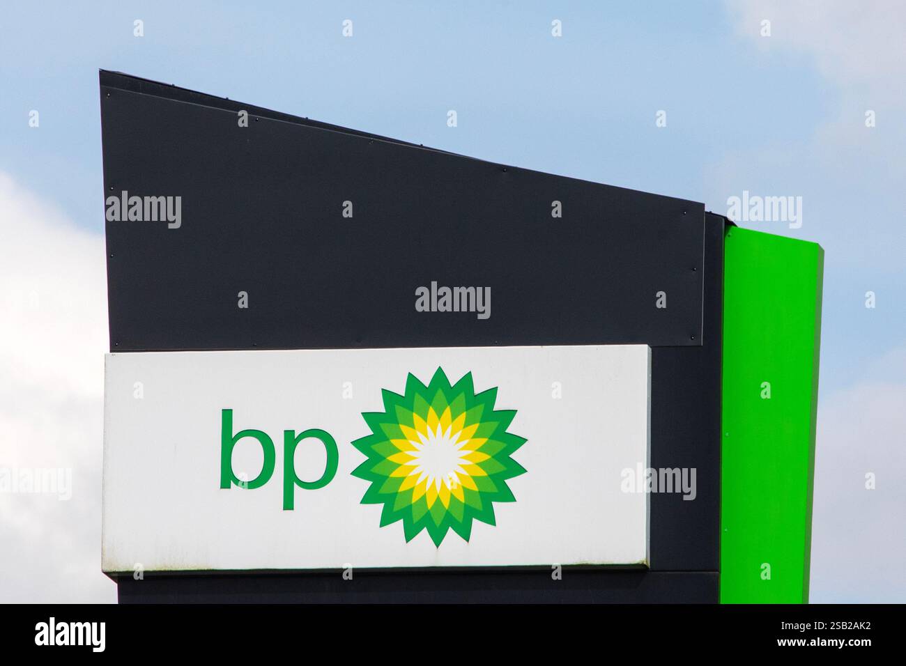 United Kingdom - April 30th 2024: Close-up of the BP logo, on the ...