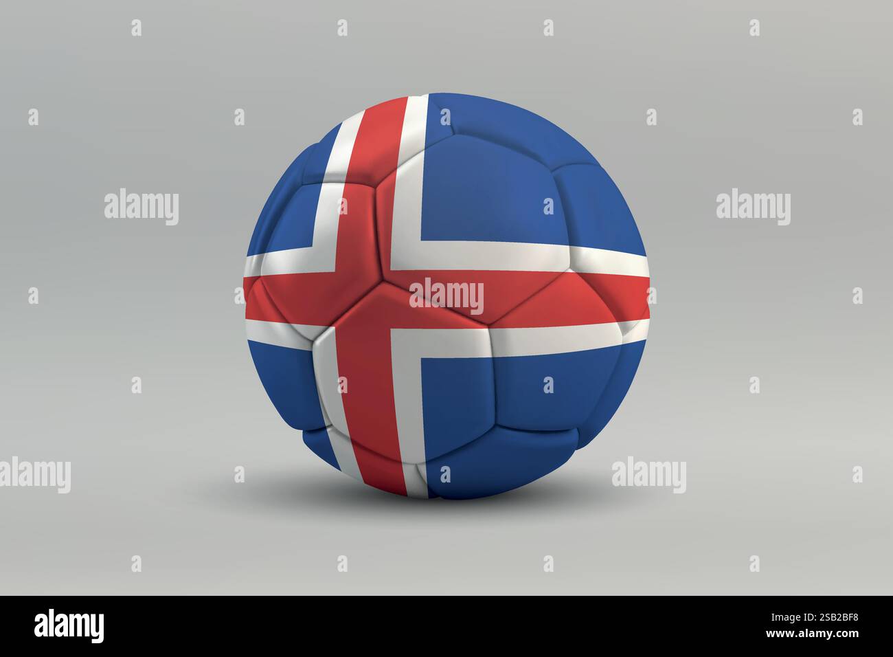Iceland soccer ball featuring the national flag design on a gray ...