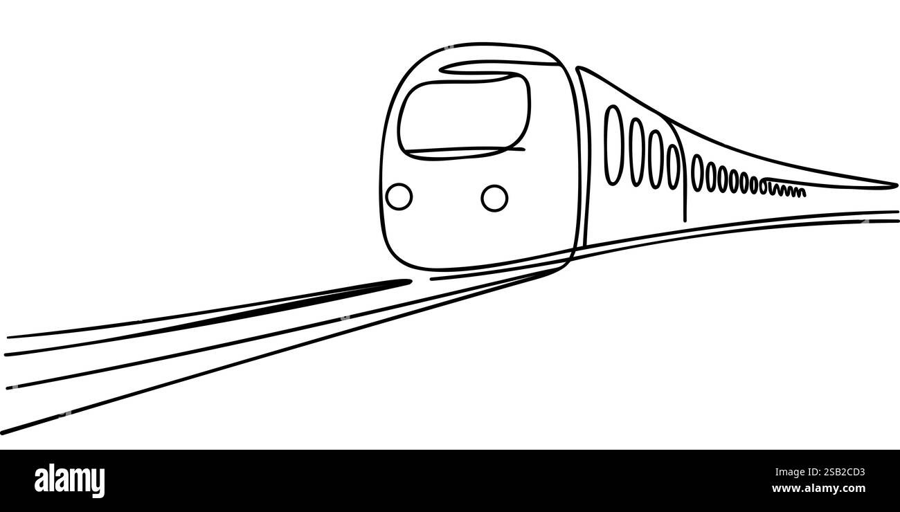 Train icon line continuous drawing vector. One line travel icon vector ...