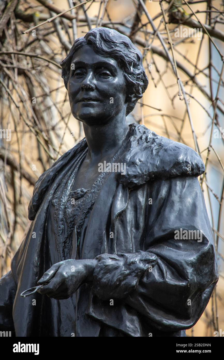 London, UK - April 8th 2024: A statue of famous suffragette Emmeline ...
