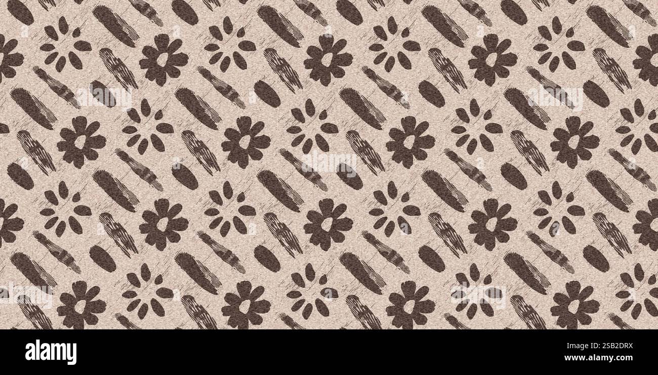 Mocha brown linen floral patterns seamless patterns border design ...