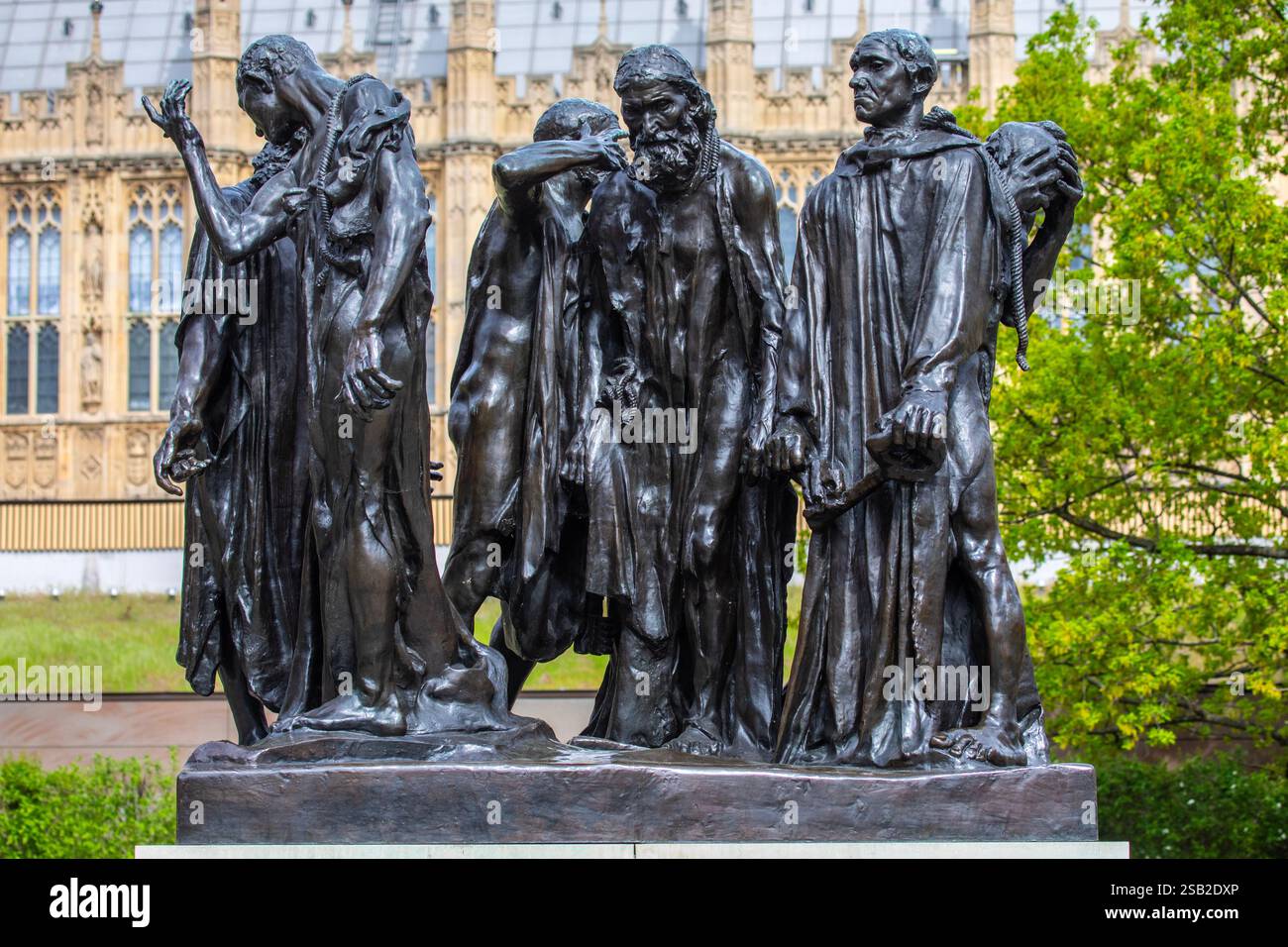 London, UK - April 8th 2024: The Burghers of Calais sculpture by ...