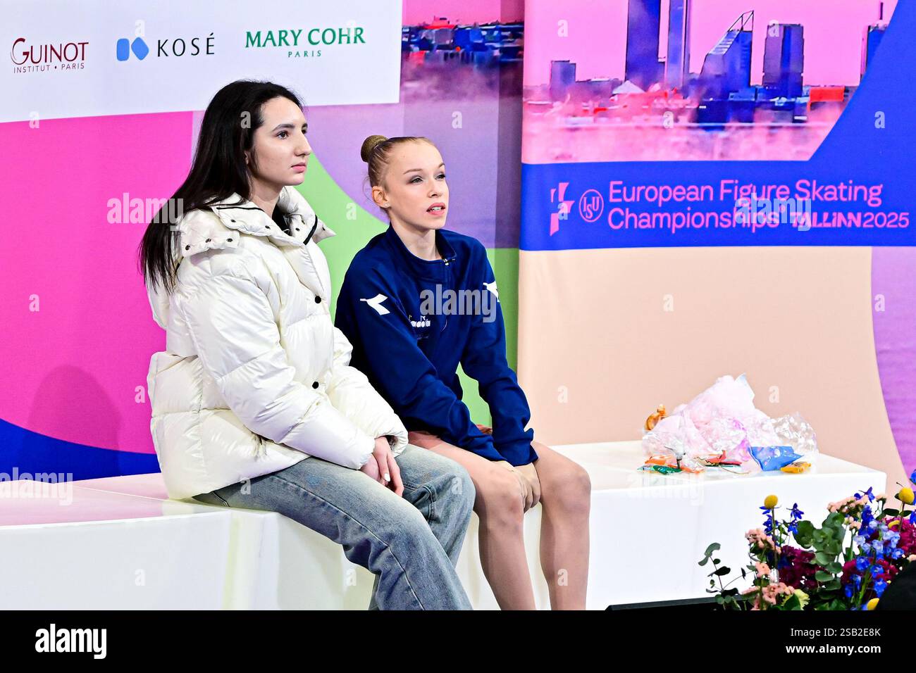 Mariia SENIUK (ISR), at Kiss & Cry, during Women Free Skating, at the ...