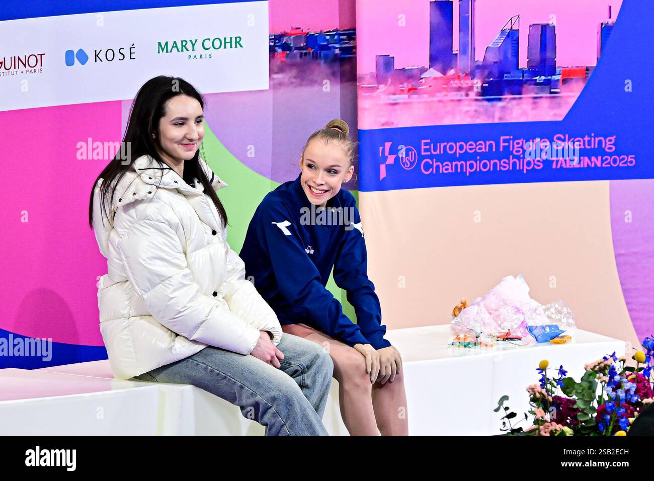 Mariia SENIUK (ISR), at Kiss & Cry, during Women Free Skating, at the ...