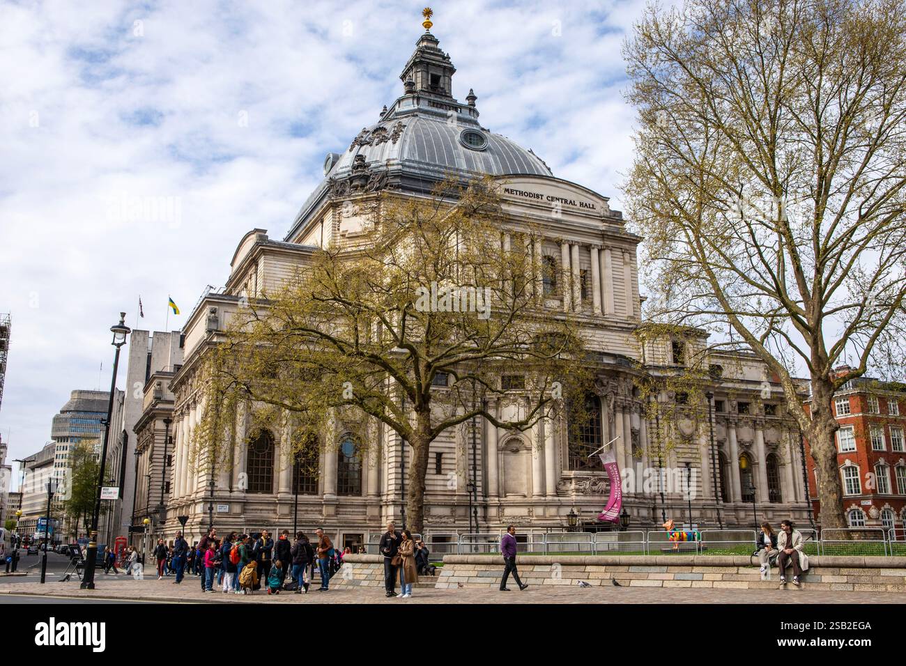 London, UK - April 8th 2024: The exterior of Methodist Central Hall ...