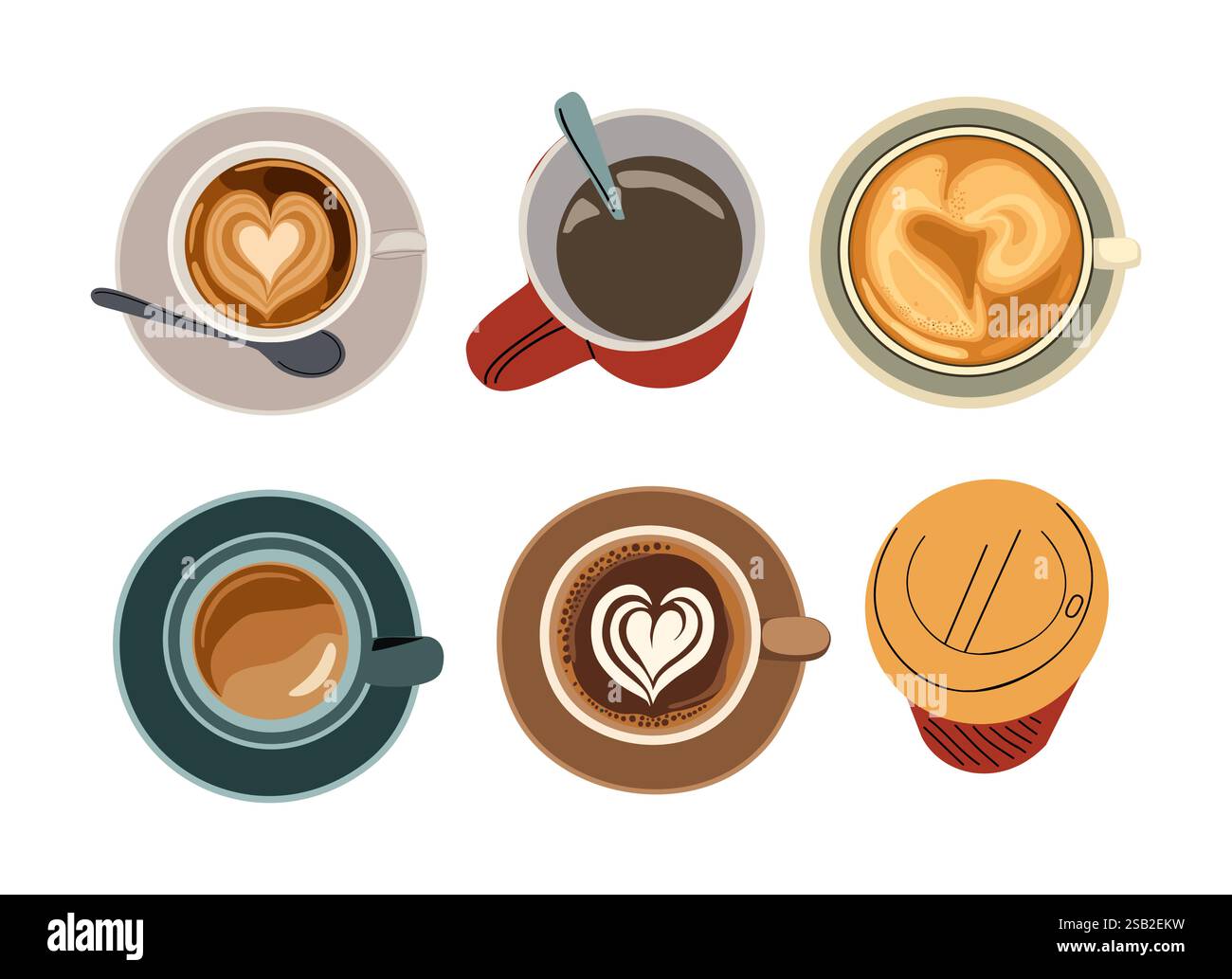 Realistic coffee cups top Stock Vector Images - Alamy