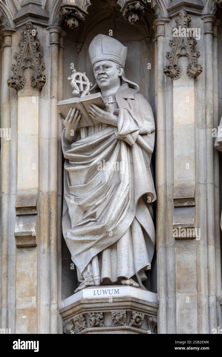 London, UK - April 8th 2024: Sculpture of Janani Luwum above the west ...