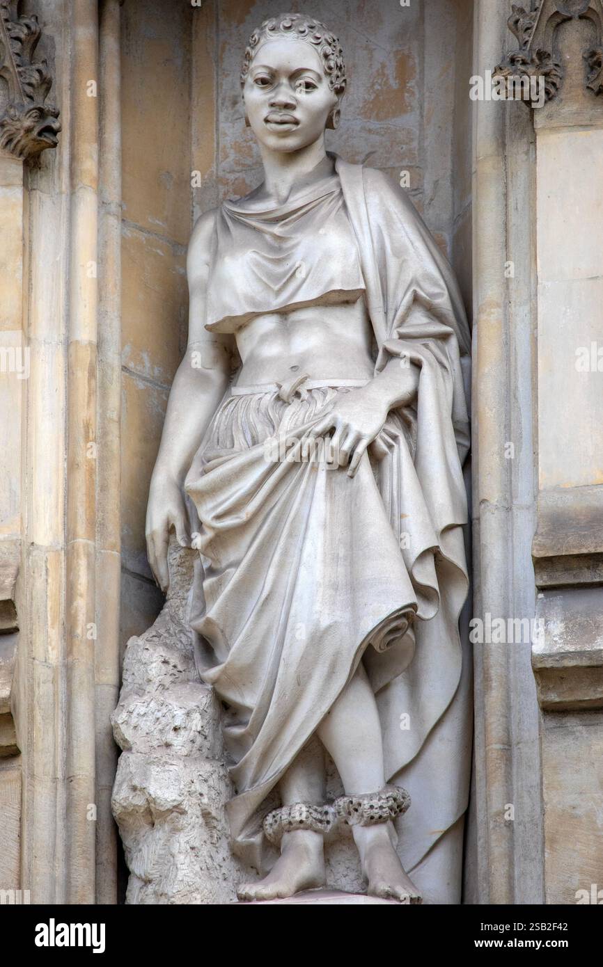 London, UK - April 8th 2024: Sculpture of Manche Masemola above the ...