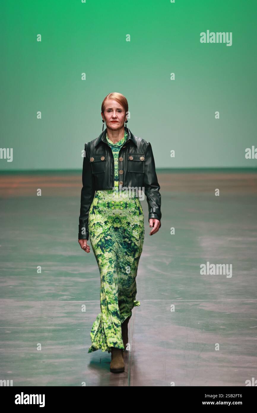 BERLIN, GERMANY - January 31: A model walks the runway during the ...