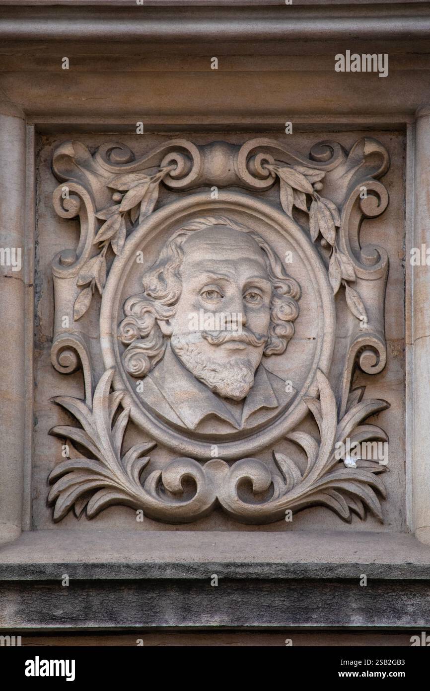 London, UK - April 8th 2024: Close-up of a sculptured portrait of ...