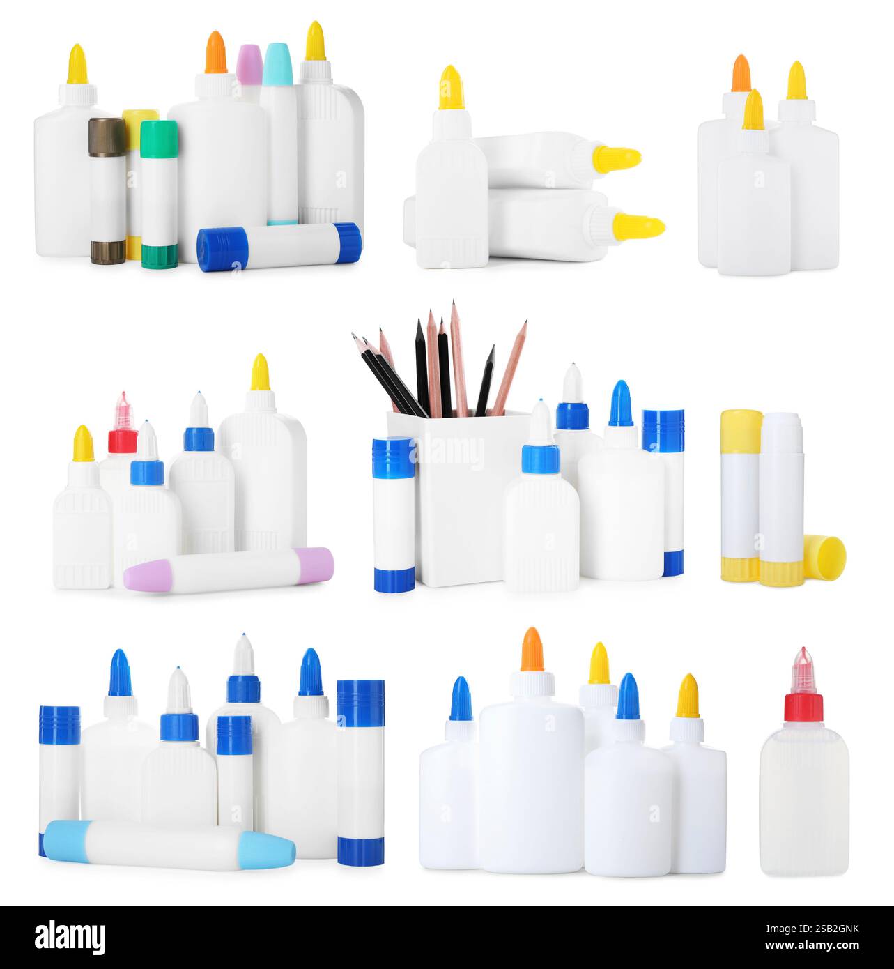 Glue of different types isolated on white, set Stock Photo - Alamy