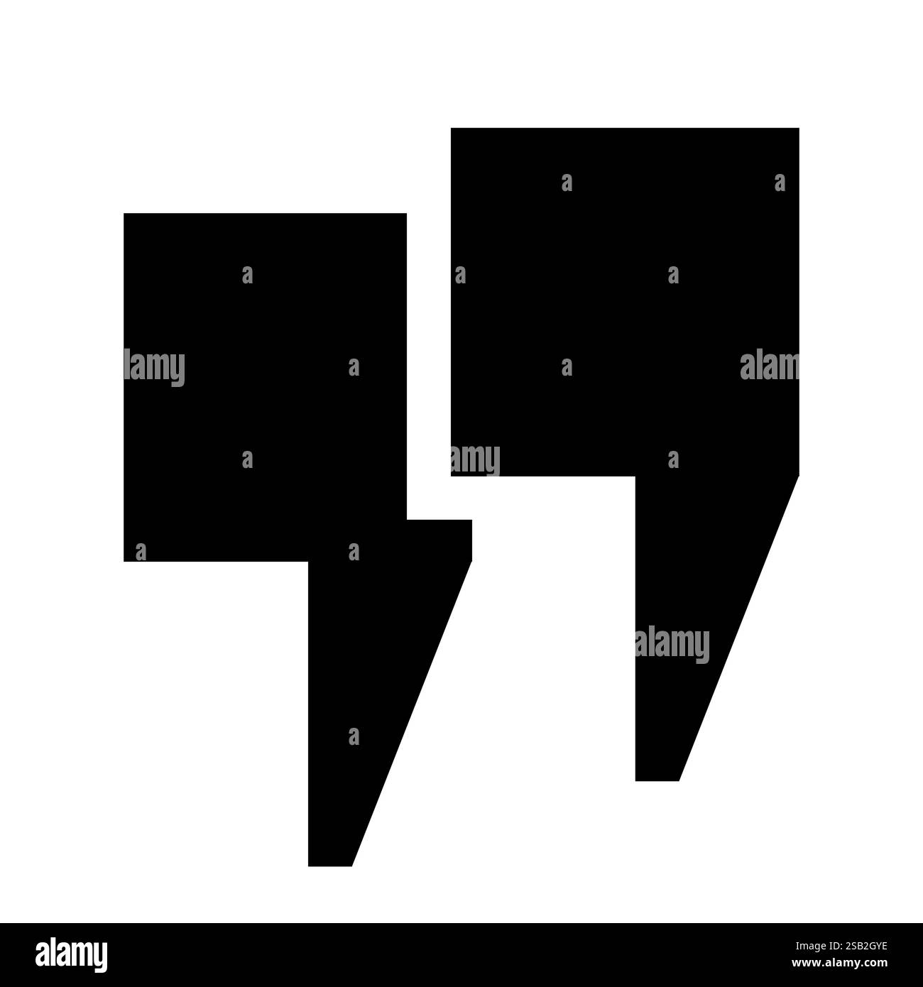 The quotation marks are highlighted in black on a white background ...