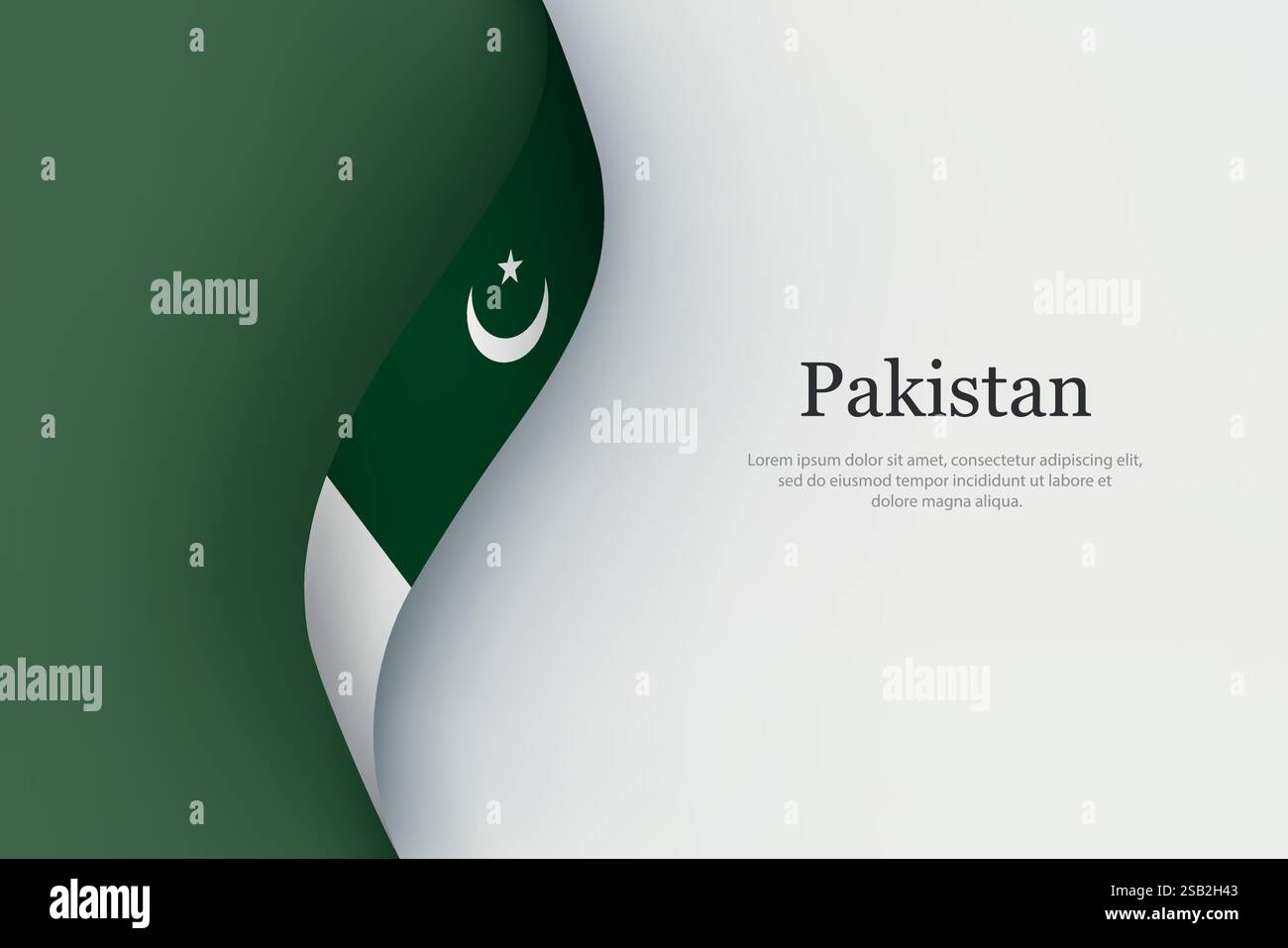 Pakistan flag on Waving ribbon. Template for independence day Stock ...