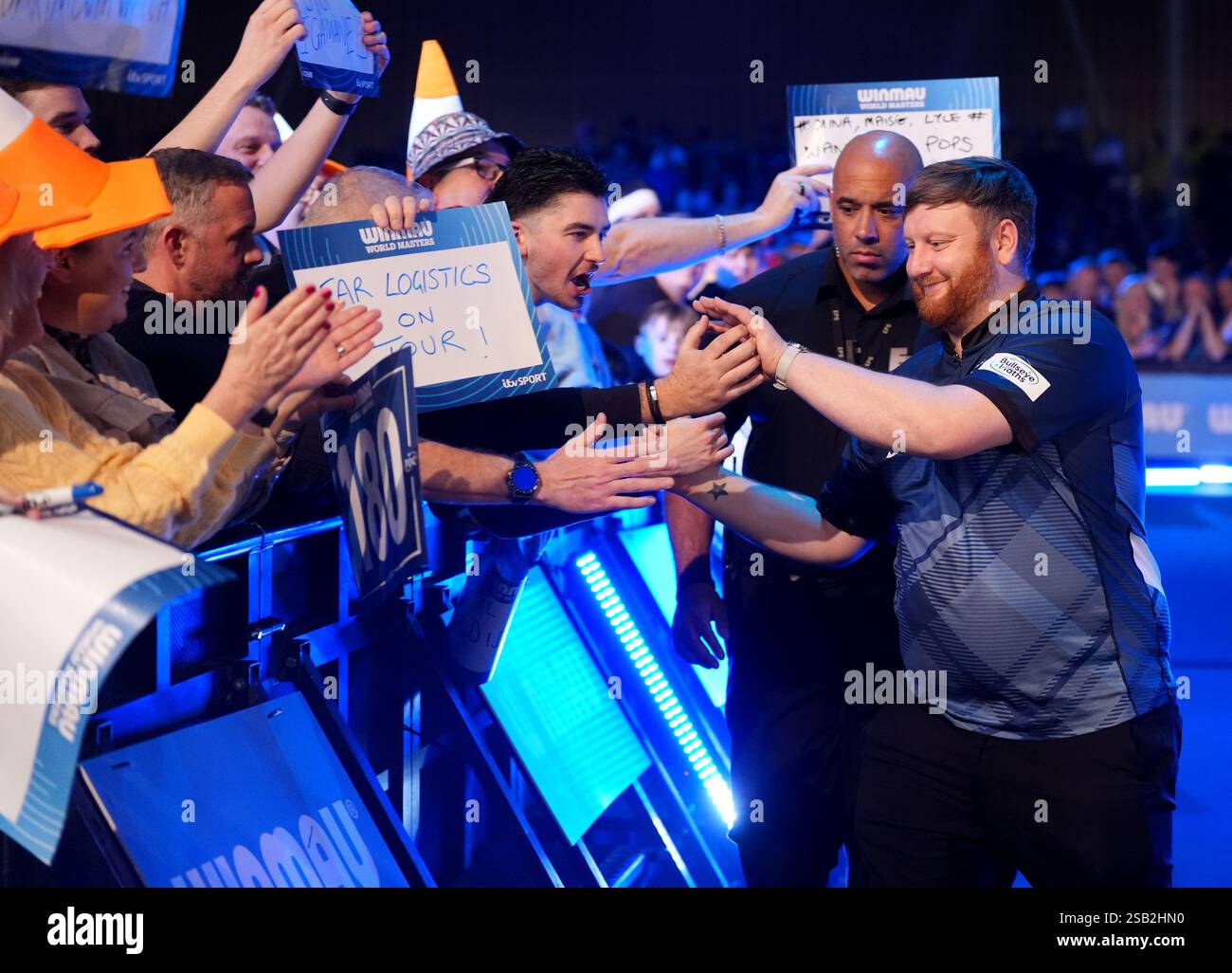 Cameron Menzies walks out ahead of his first round match against Dave ...