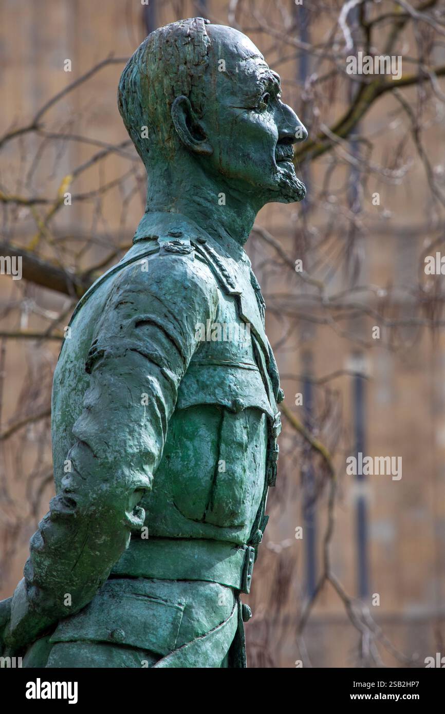 London, UK - April 8th 2024: A statue of famous statesman Jan Smuts ...