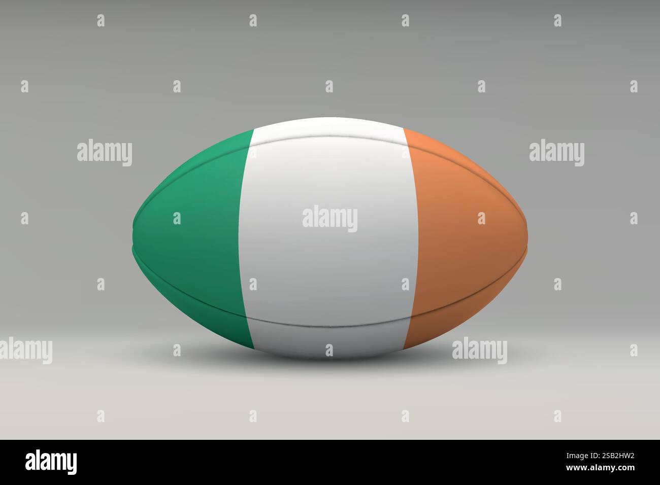 Ireland rugby ball featuring the national flag design on a gray ...