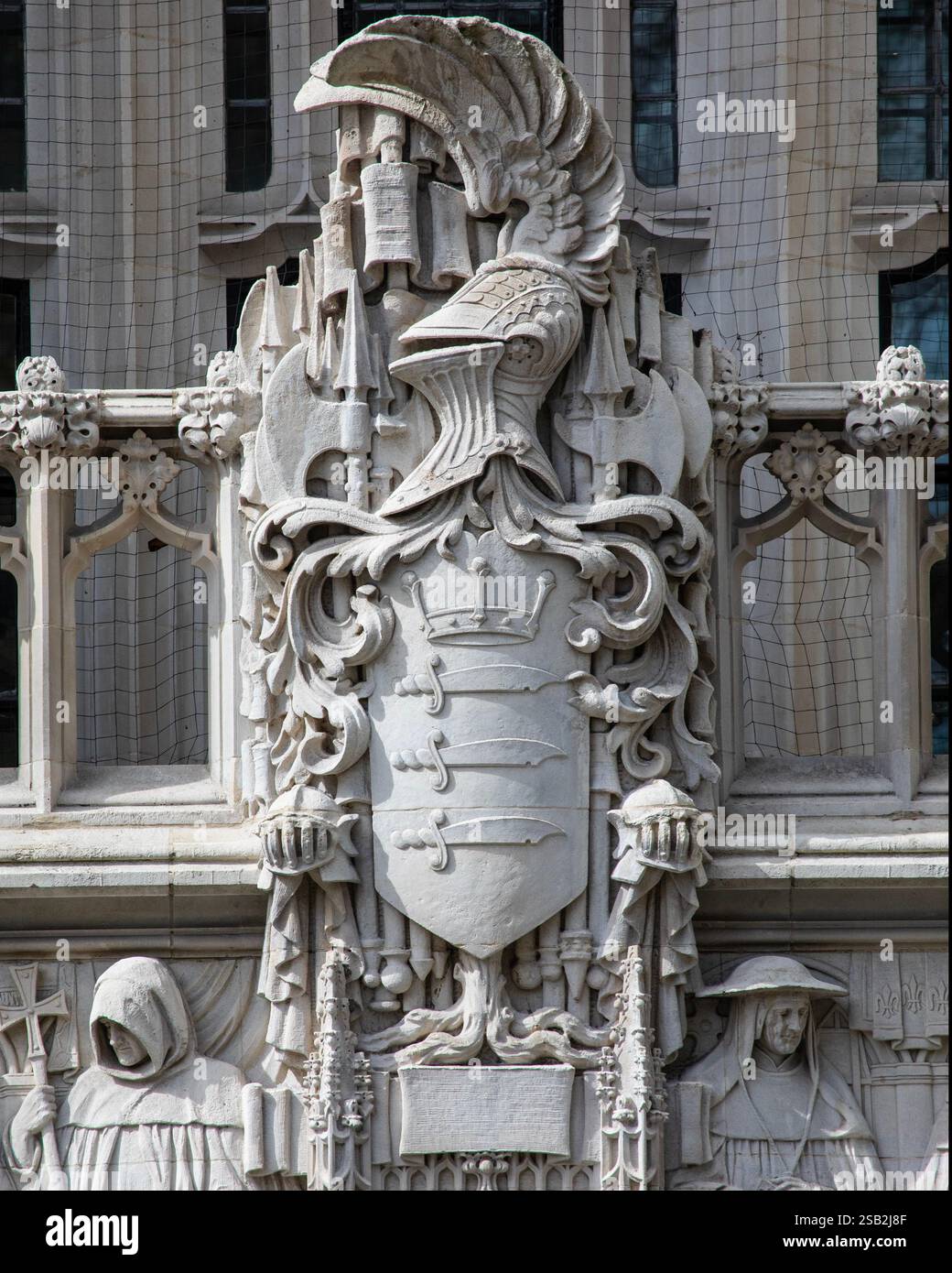 London, UK - April 8th 2024: A detail of the beautiful sculptured ...