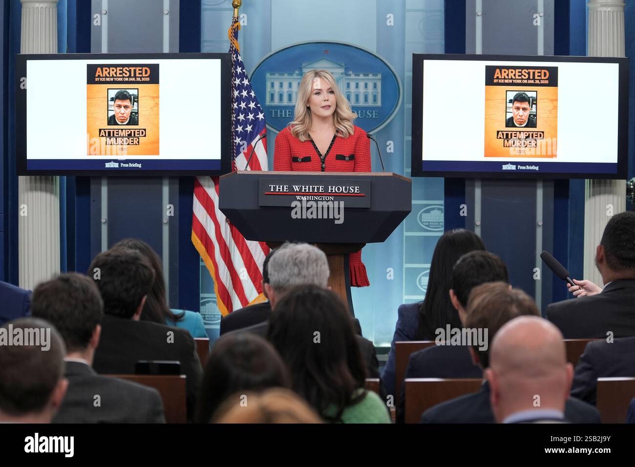 White House Press Secretary Karoline Leavitt speaks during the daily ...