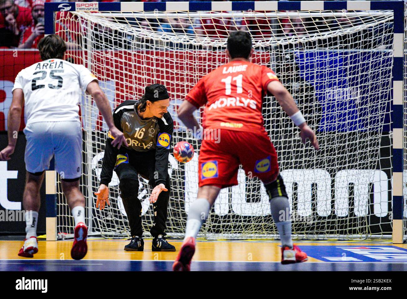 Fornebu 20250131. Denmark's Jannick Green during the semi-final of the ...