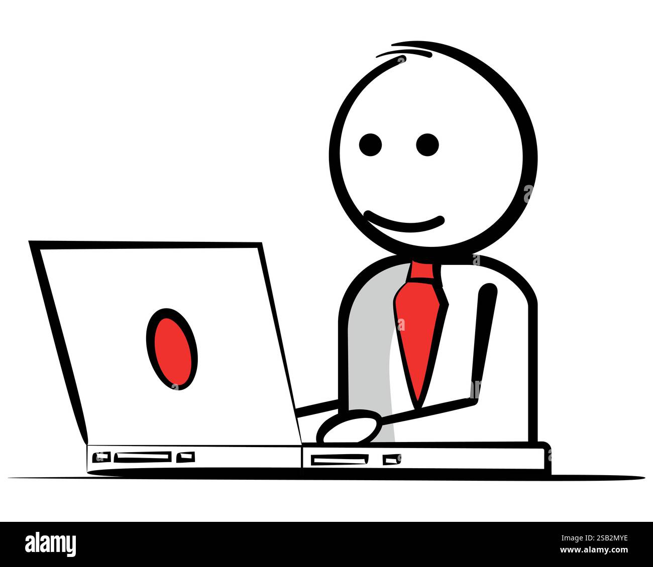 Stickman cartoon man office desk hi-res stock photography and images ...