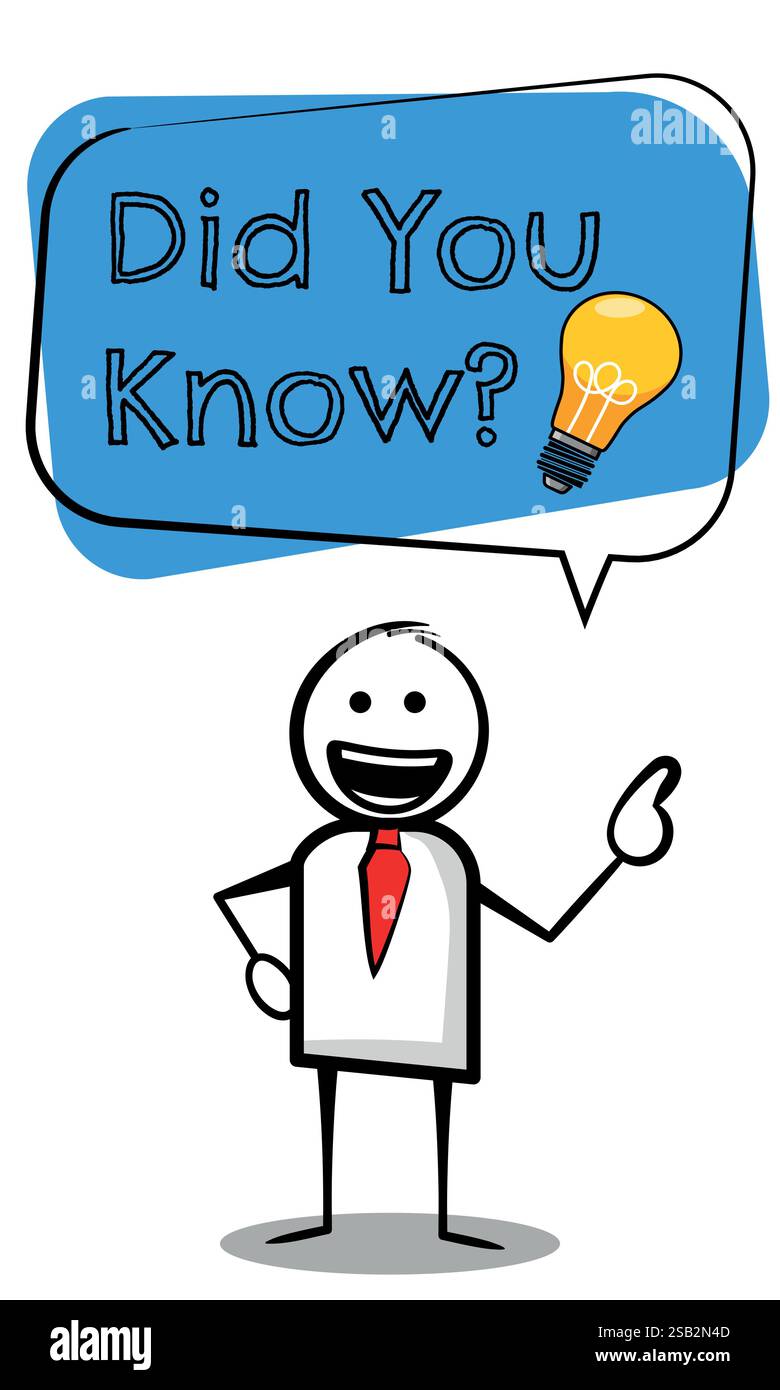 Stickman character point at a did you know announcement banner, Basic ...