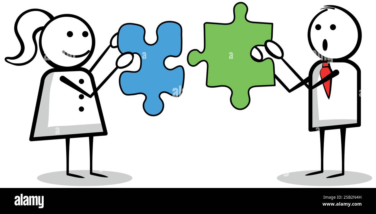 Teamwork concept, stickman characters working together, Team success ...