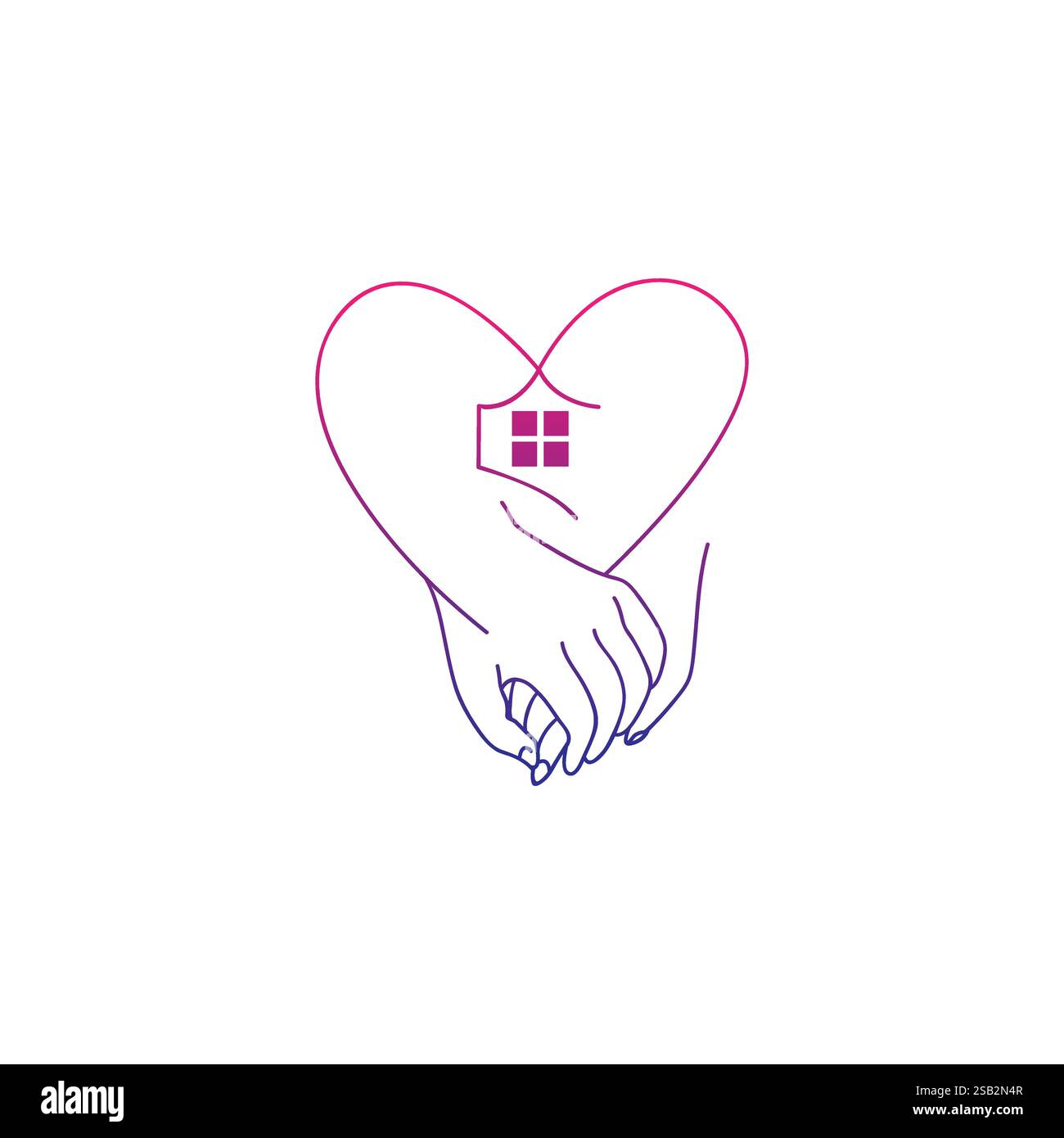 House care logo template.Heart house icon, lovely home, hand holding ...
