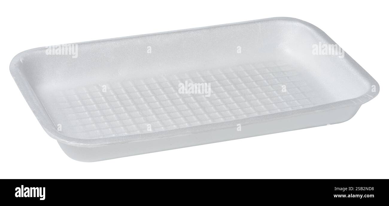 White disposable polystyrene foam rectangular plate for packaging ...
