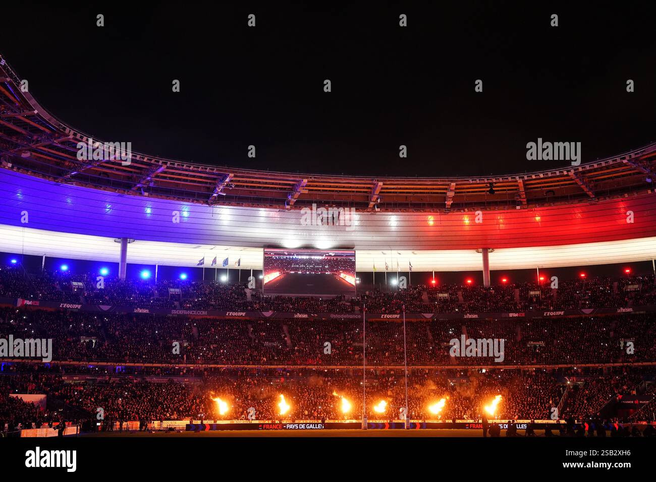 Pyrotechnics inside the stadium ahead of the Guinness Men's Six Nations ...