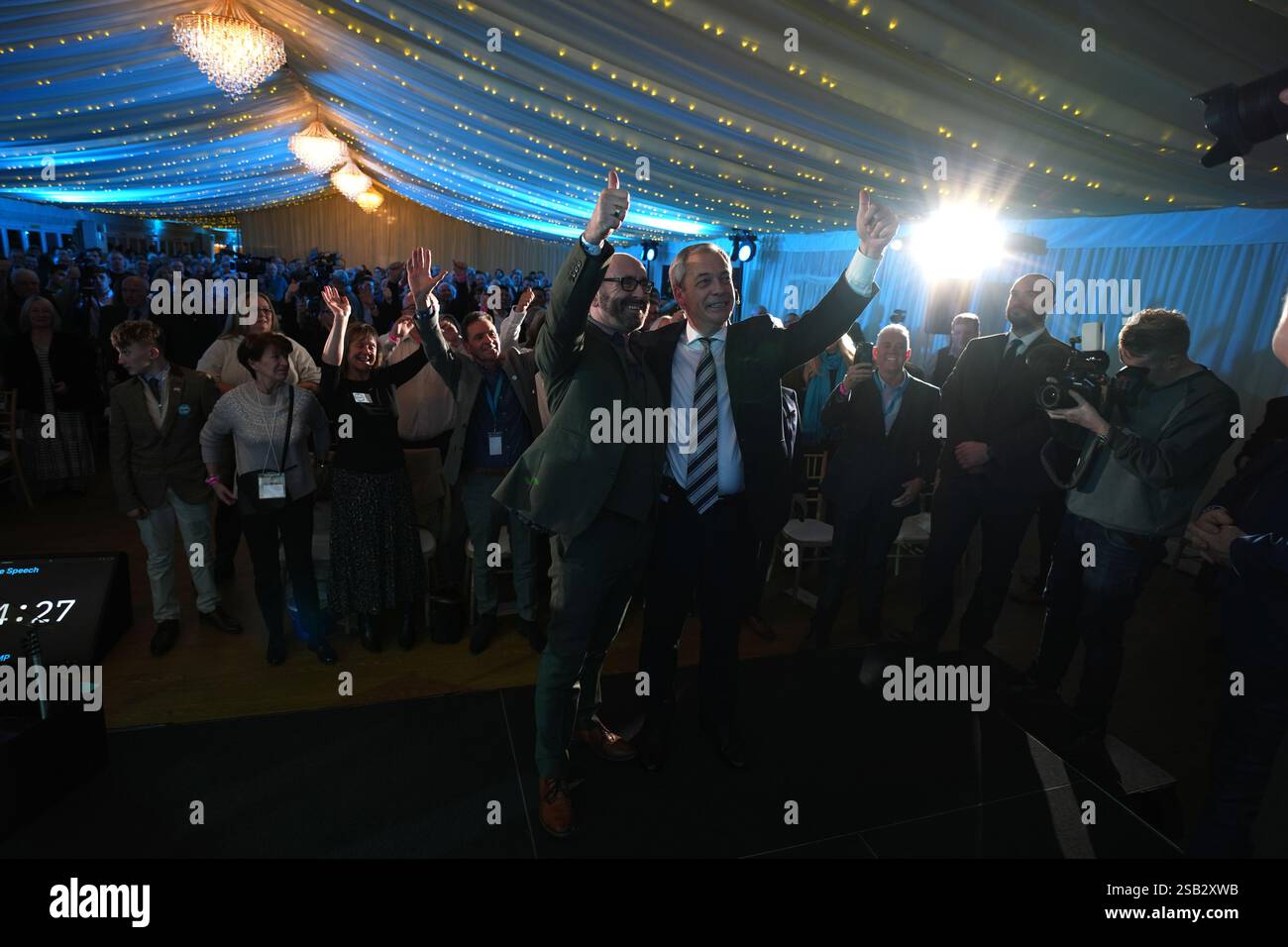 Reform UK leader Nigel Farage during the Reform UK North West Essex ...